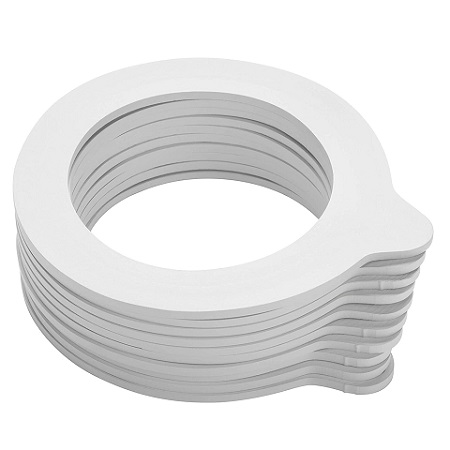 Weckringen van siliconen (10 stuks), kleur wit. Buitenmaat diameter ...